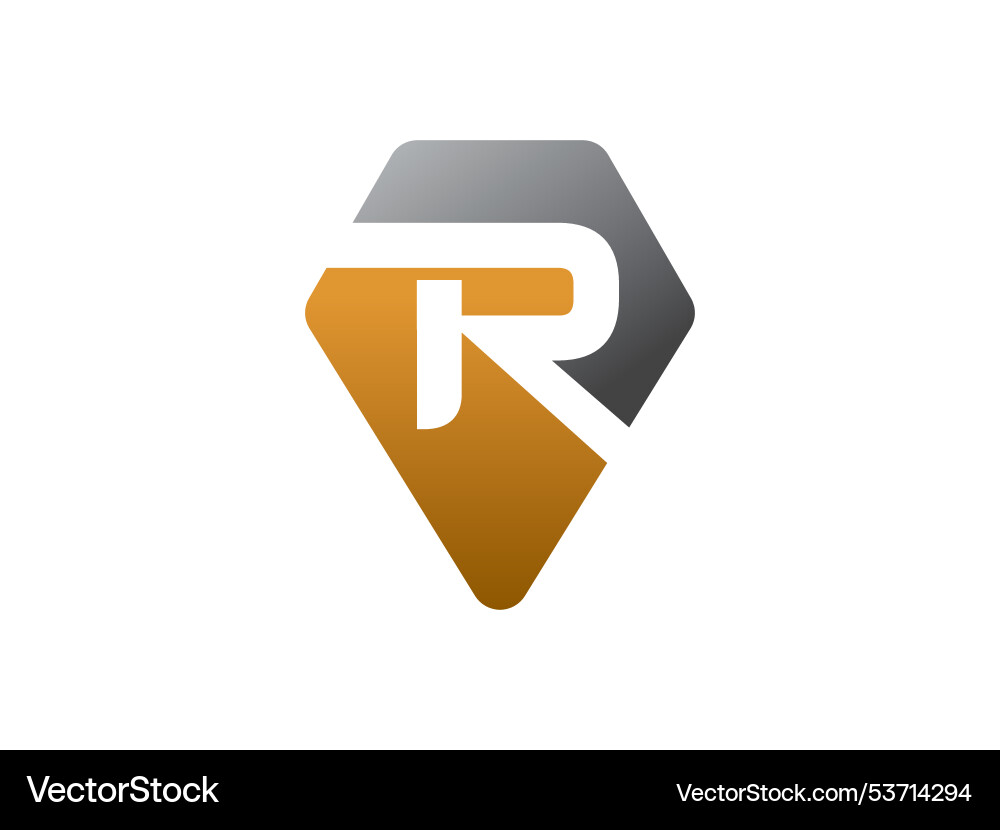 Letter r point logo or symbol template design Vector Image