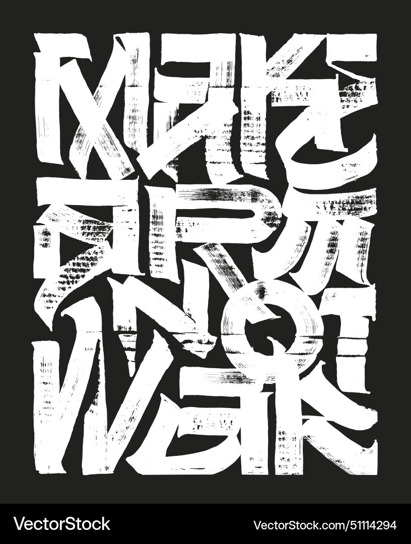 Make art not war hand drawn inspiration lettering Vector Image