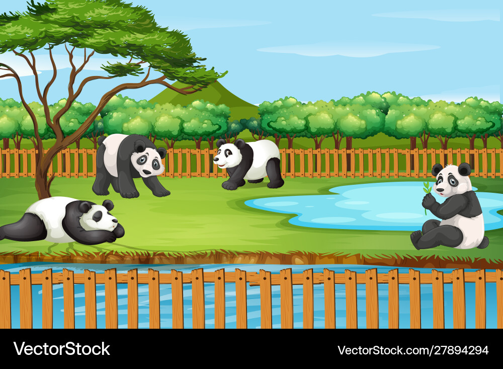 Panda Forest Scenery Vector Images (67)