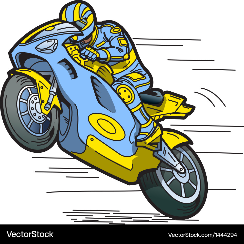 Speeding motorcycle Royalty Free Vector Image - VectorStock