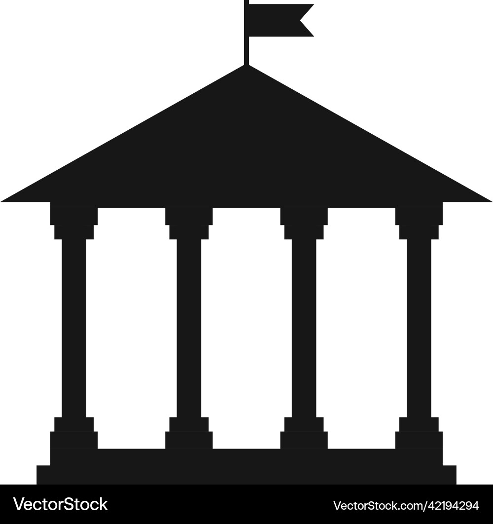 University black icon ancient column building Vector Image