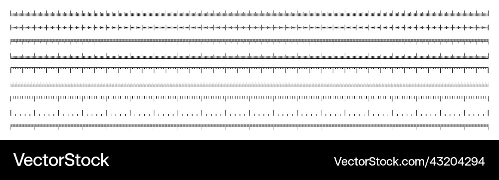 Various measurement scales with divisions Vector Image