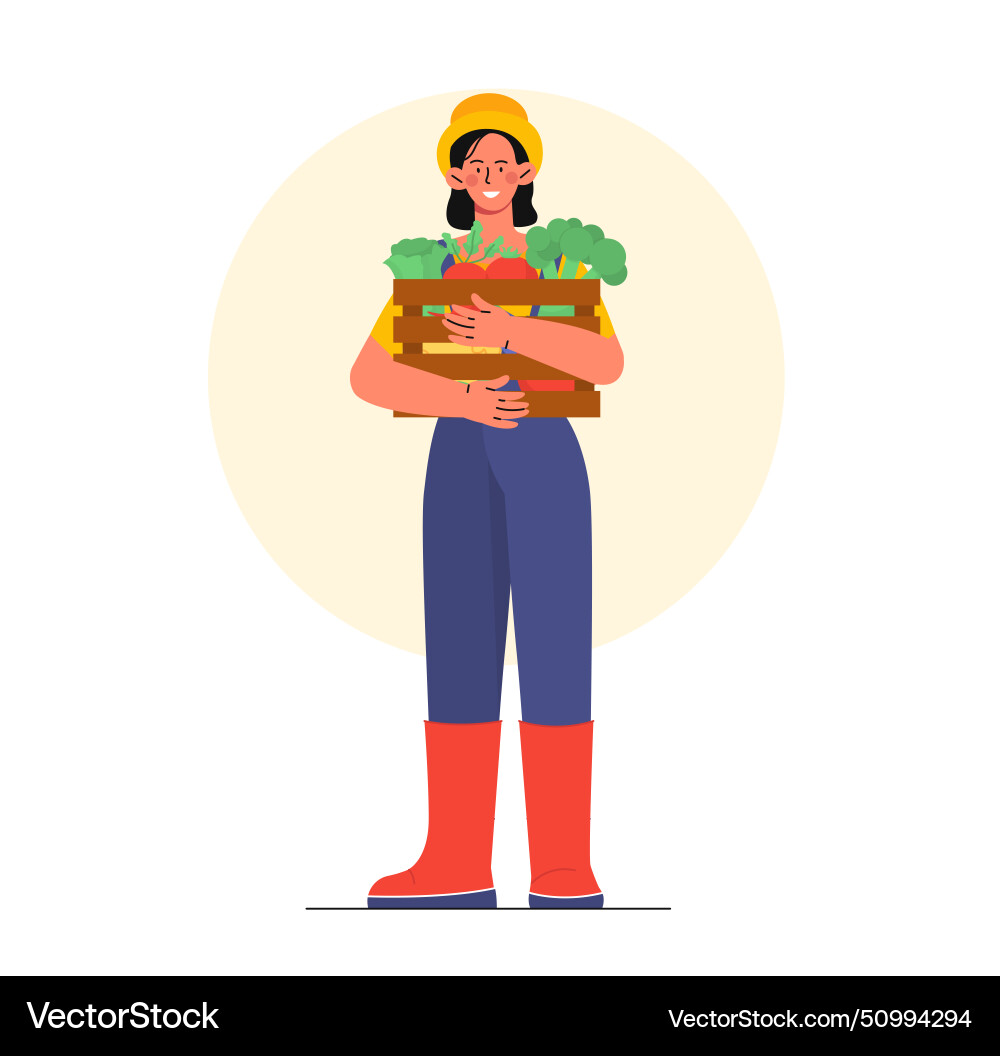 Woman farmer with vegetables Royalty Free Vector Image