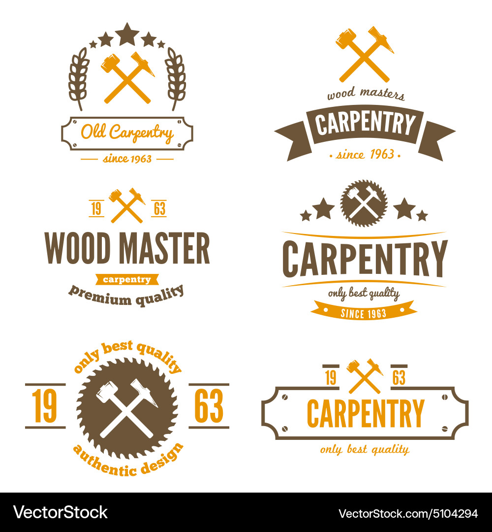 Woodworking & Carpenter Elements Royalty Free Vector