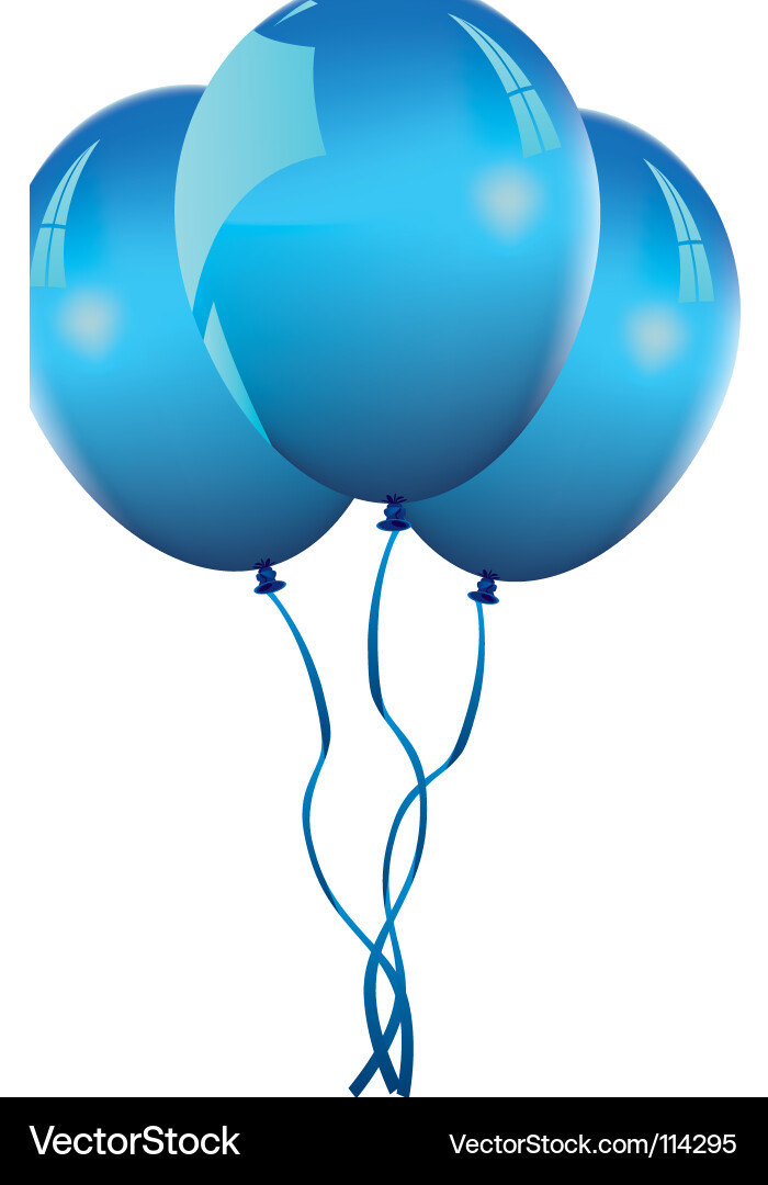 Colorful Blue Balloons Royalty Free Vector Image