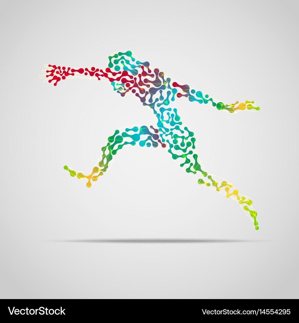 Colorful running man abstract sport concept Vector Image
