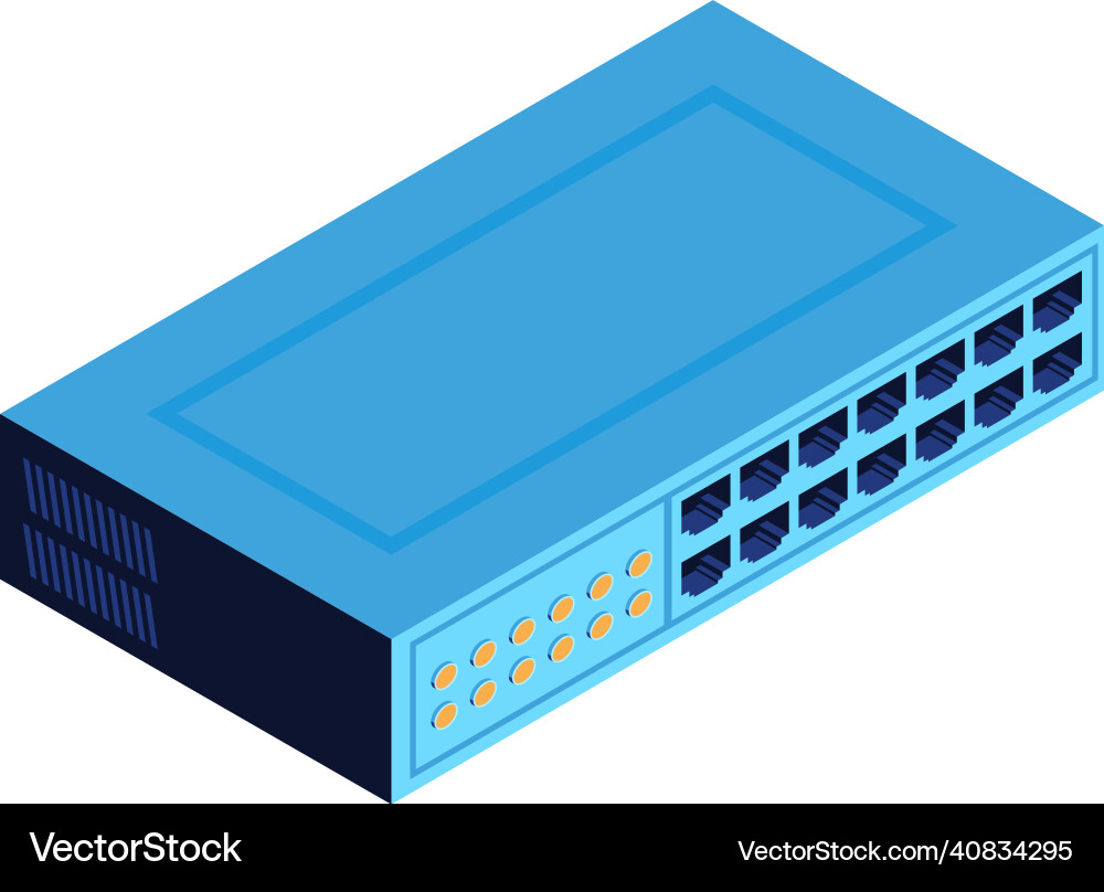 Data center switch composition Royalty Free Vector Image