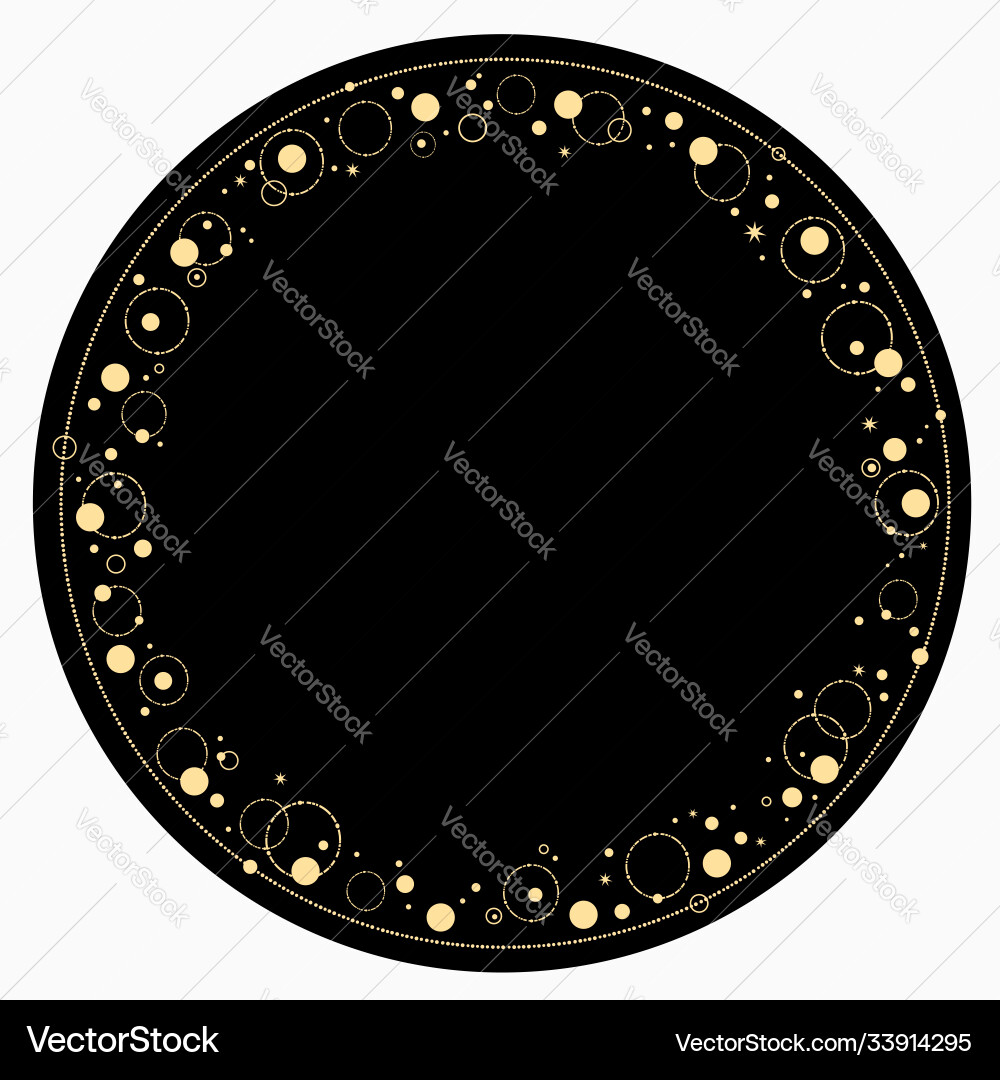 Golden Magic Celestial Frame Royalty Free Vector Image