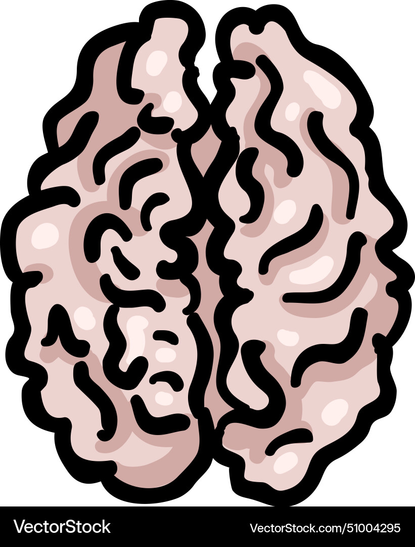 Human brain hand drawn doodle icon Royalty Free Vector Image