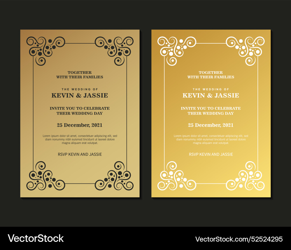 Luxury invitation card design vintage style Vector Image