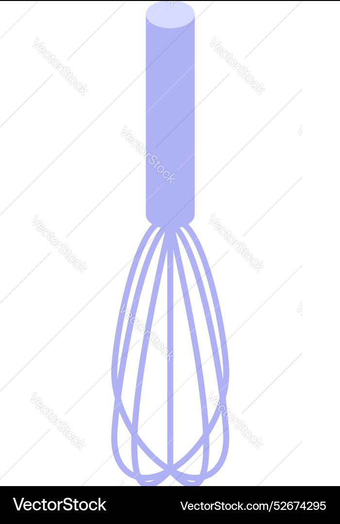 Metal whisk for mixing ingredients in isometric Vector Image