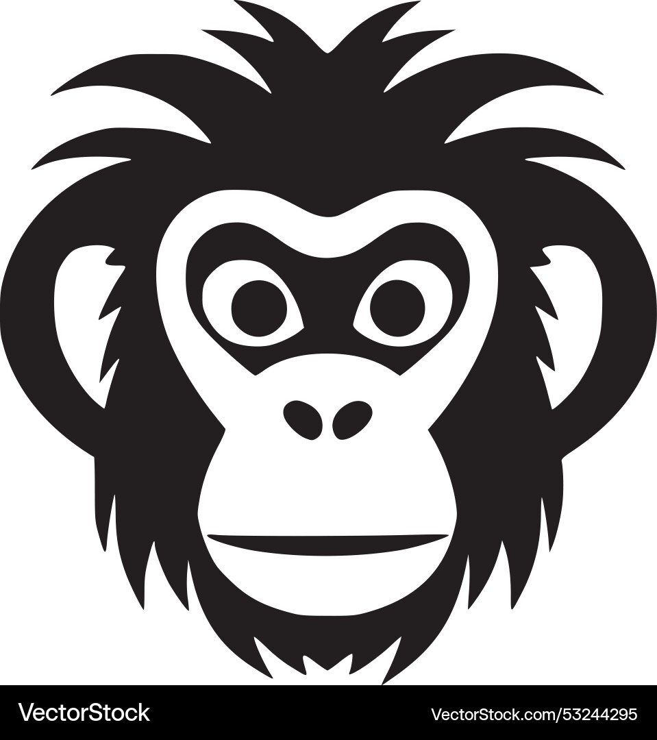 Monkey - black and white isolated icon Royalty Free Vector