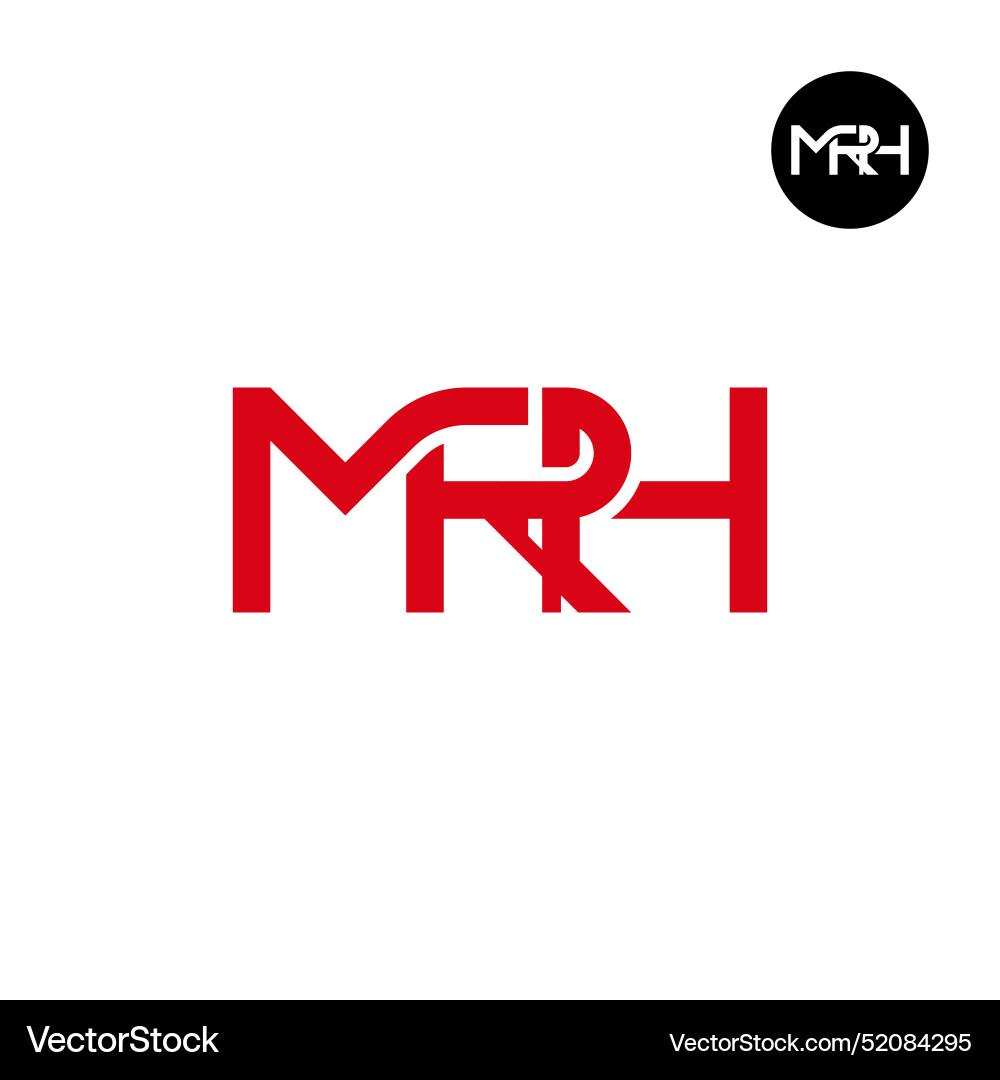 Mrh logo letter monogram design Royalty Free Vector Image