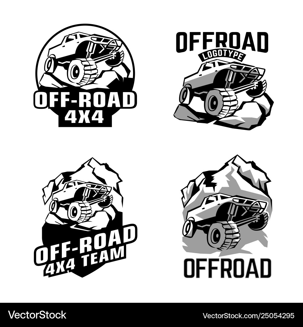 Off-road club logos set Royalty Free Vector Image
