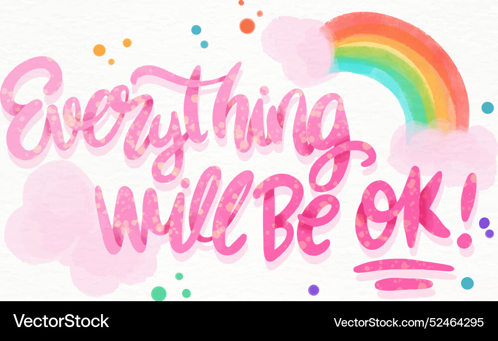 Positive message lettering design Royalty Free Vector Image
