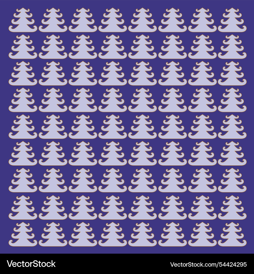 Silver trees on dark blue design pattern Vector Image