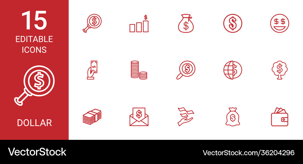 15 dollar icons Royalty Free Vector Image - VectorStock