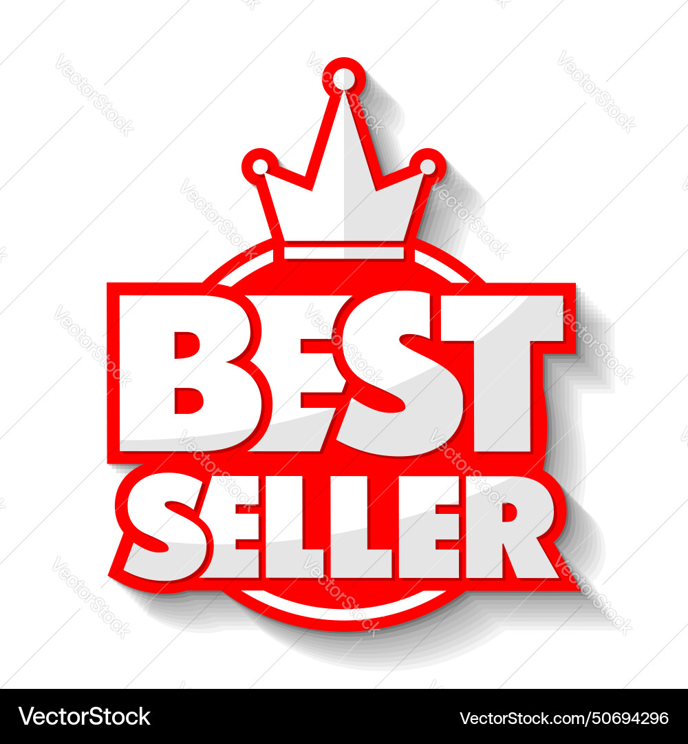 Best seller round sticker Royalty Free Vector Image