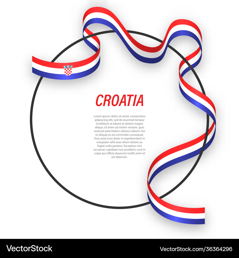 Croatia Flag Ribbon Circle Royalty Free Vector Image