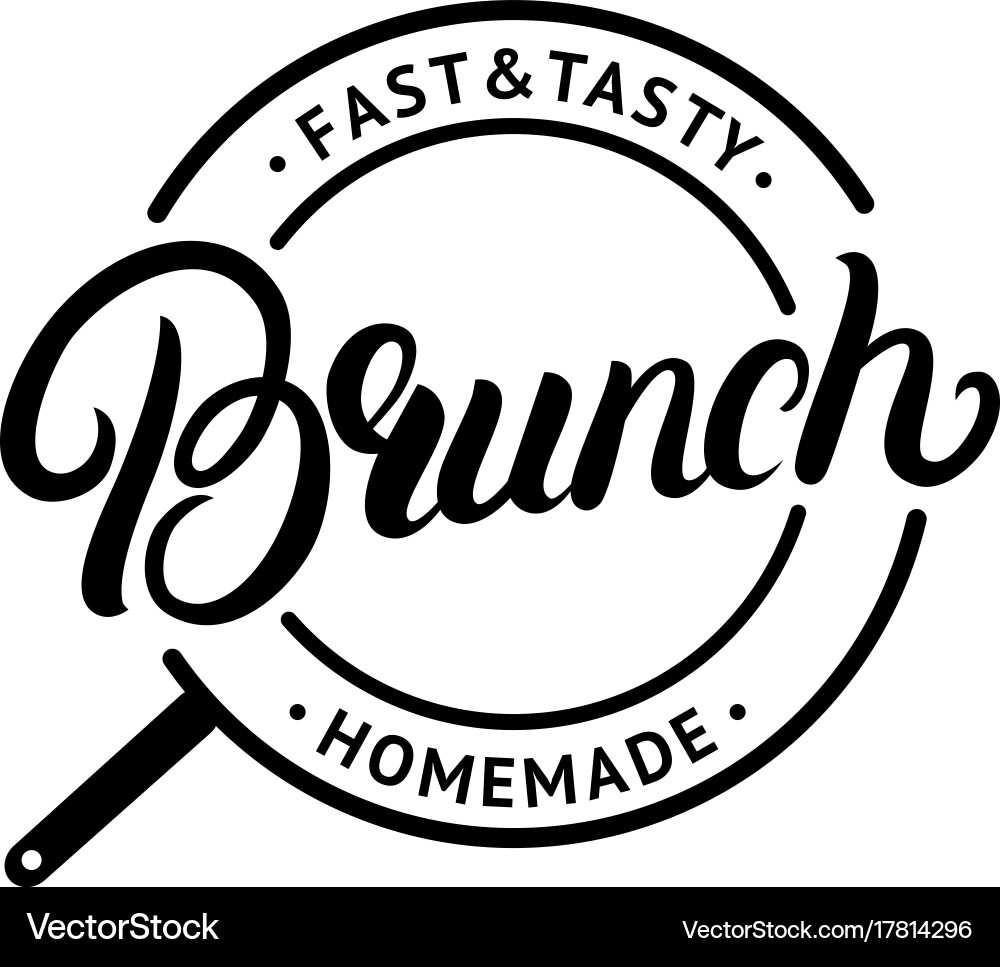 Handwritten Brunch Logo & Label Royalty Free Vector