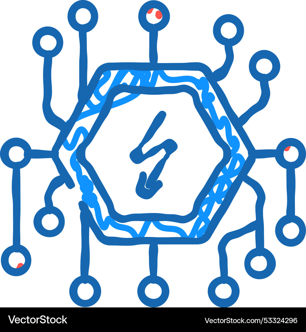 Power distribution electric icon doodle Royalty Free Vector