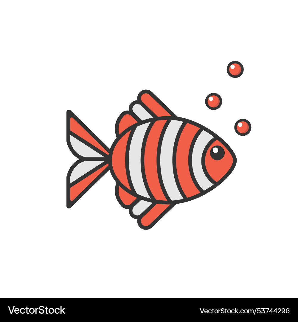 Red fish icon isolated Royalty Free Vector Image