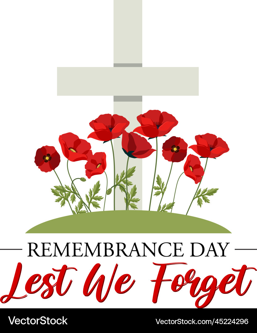 Remembrance Day Poppy Logo Royalty Free Vector Image