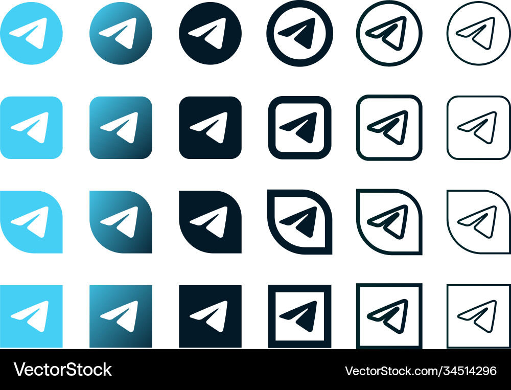 Telegram icons Royalty Free Vector Image - VectorStock