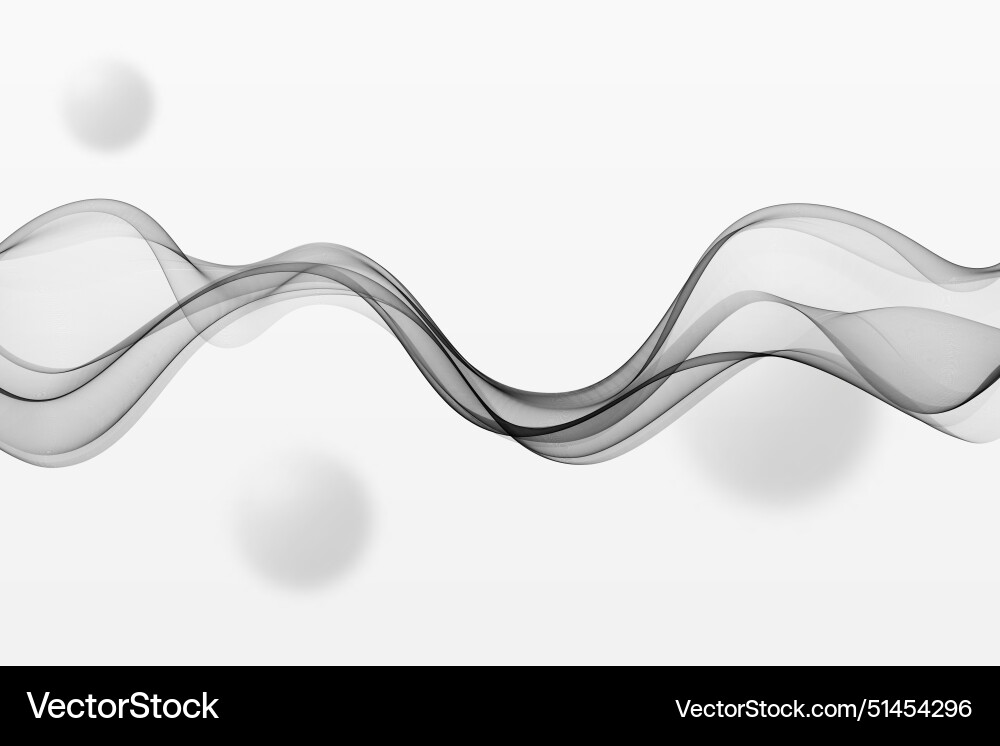 Transparent gray abstract wave wavy lines Vector Image
