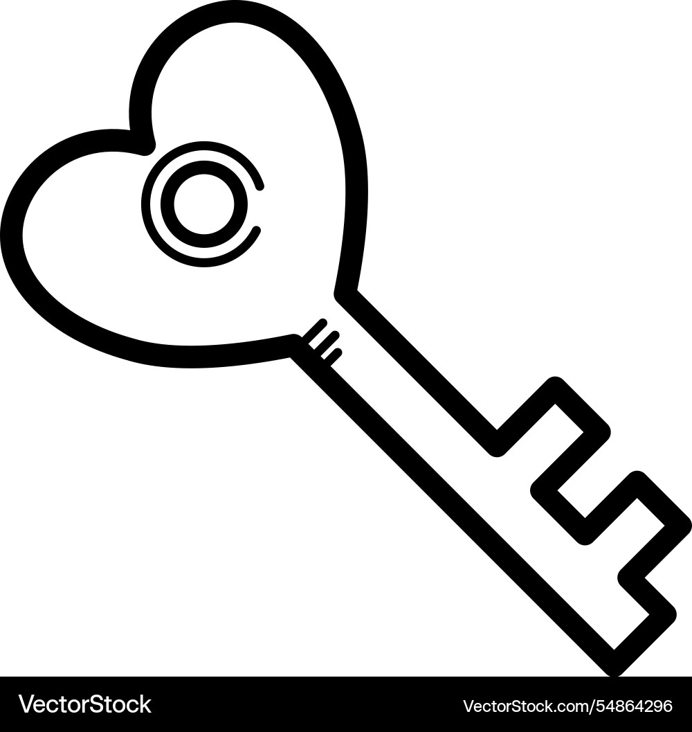 Valentines day key in the shape of a heart Vector Image