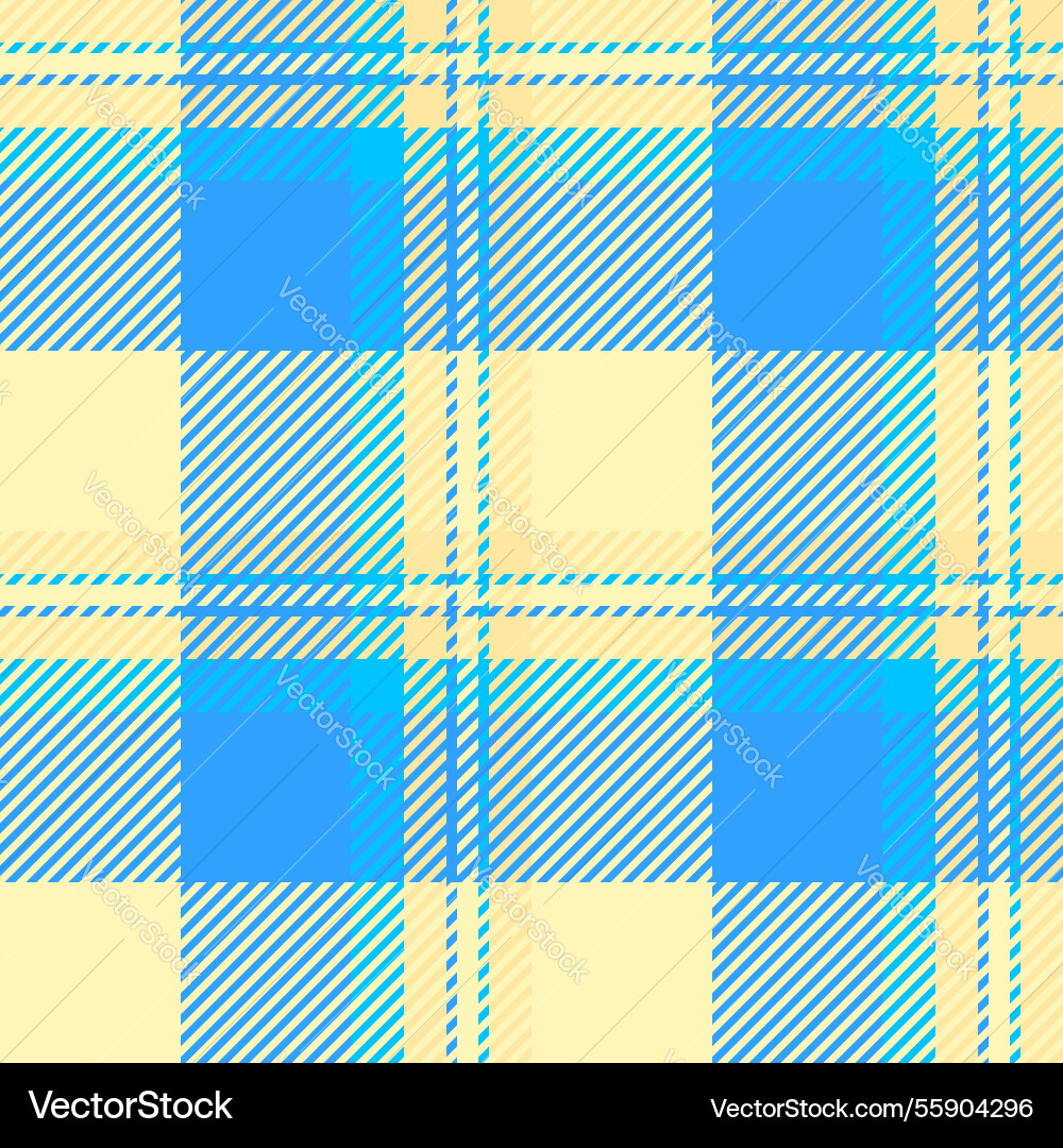 Vibrant pastel blue and yellow plaid pattern Vector Image