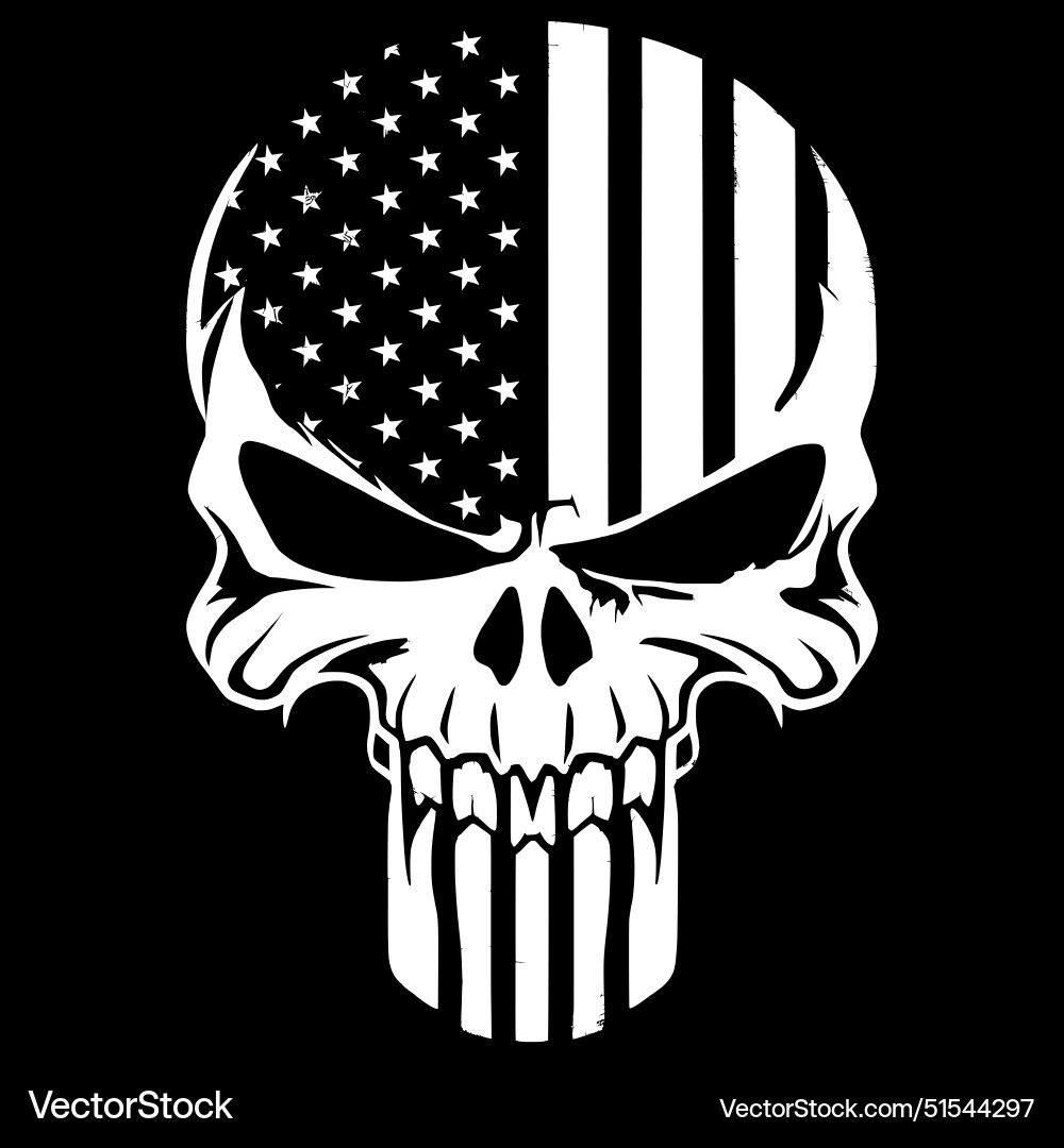 American flag skull art Royalty Free Vector Image