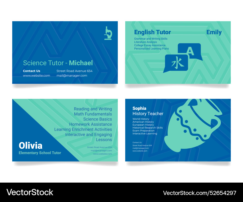 Creative business cards showcasing diverse Vector Image