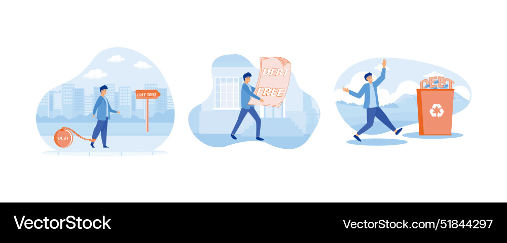 Debt free concept businessman Royalty Free Vector Image