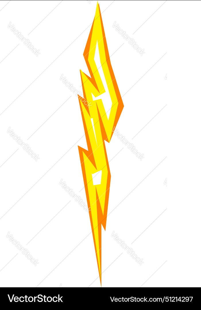 Dramatic lightning bolt icon cartoon storm Vector Image