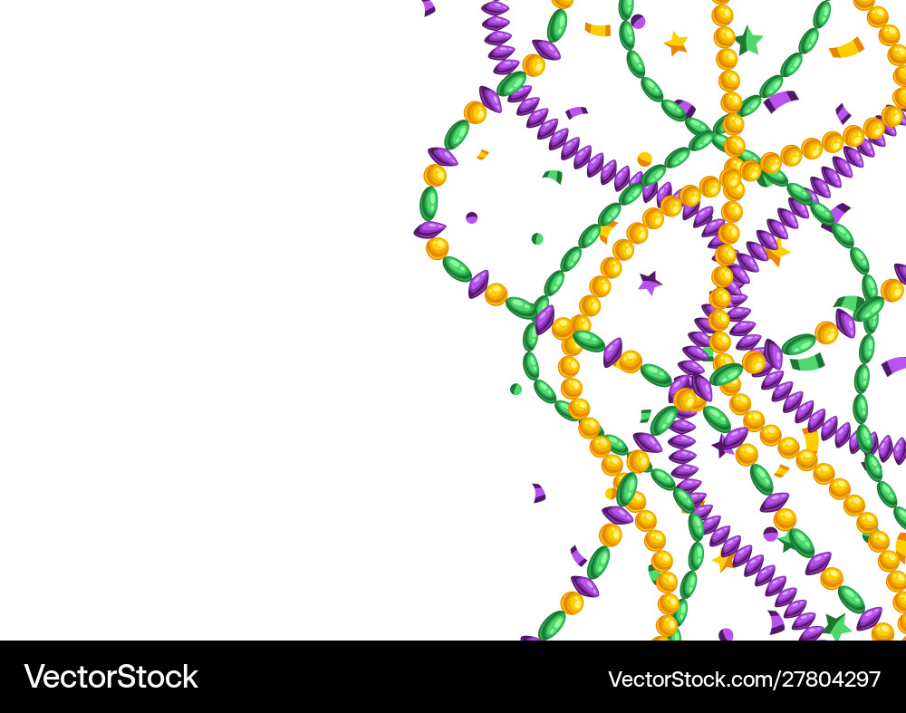 Mardi Gras Beads Card Royalty Free Vector Image