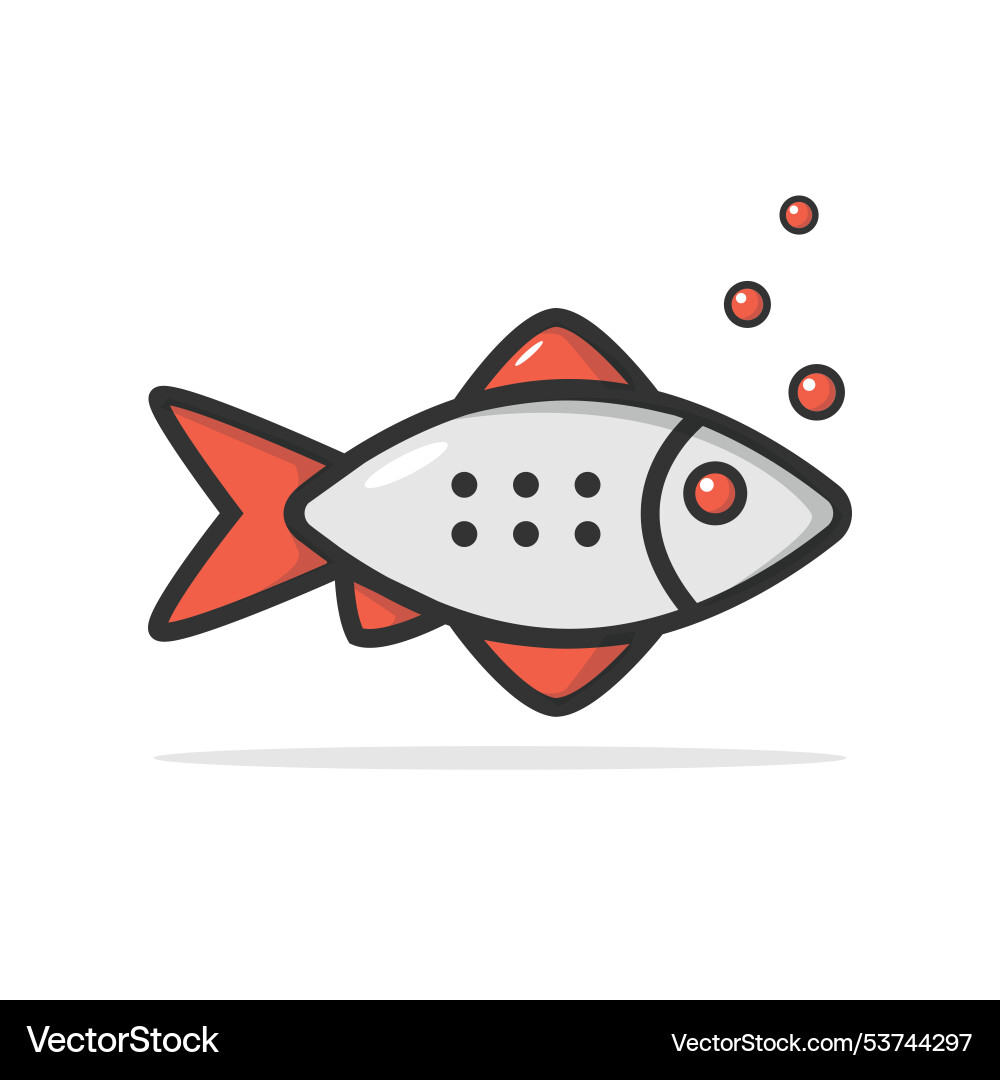 Red fish icon isolated Royalty Free Vector Image