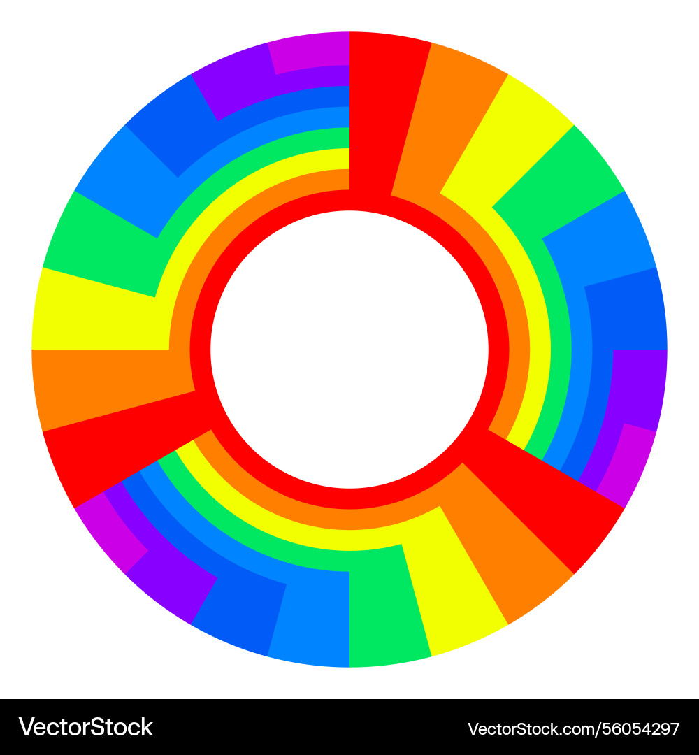 Round tech frame with geometric concentric shapes Vector Image
