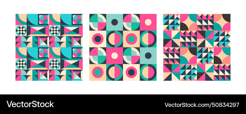 Set of three summer seamless patterns Royalty Free Vector