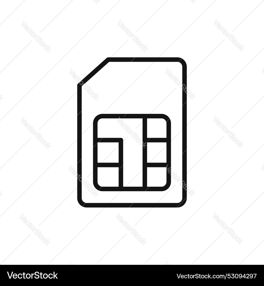 Sim card icon isolated on white background Vector Image