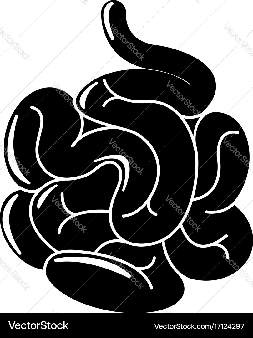 Small intestine icon simple style Royalty Free Vector Image