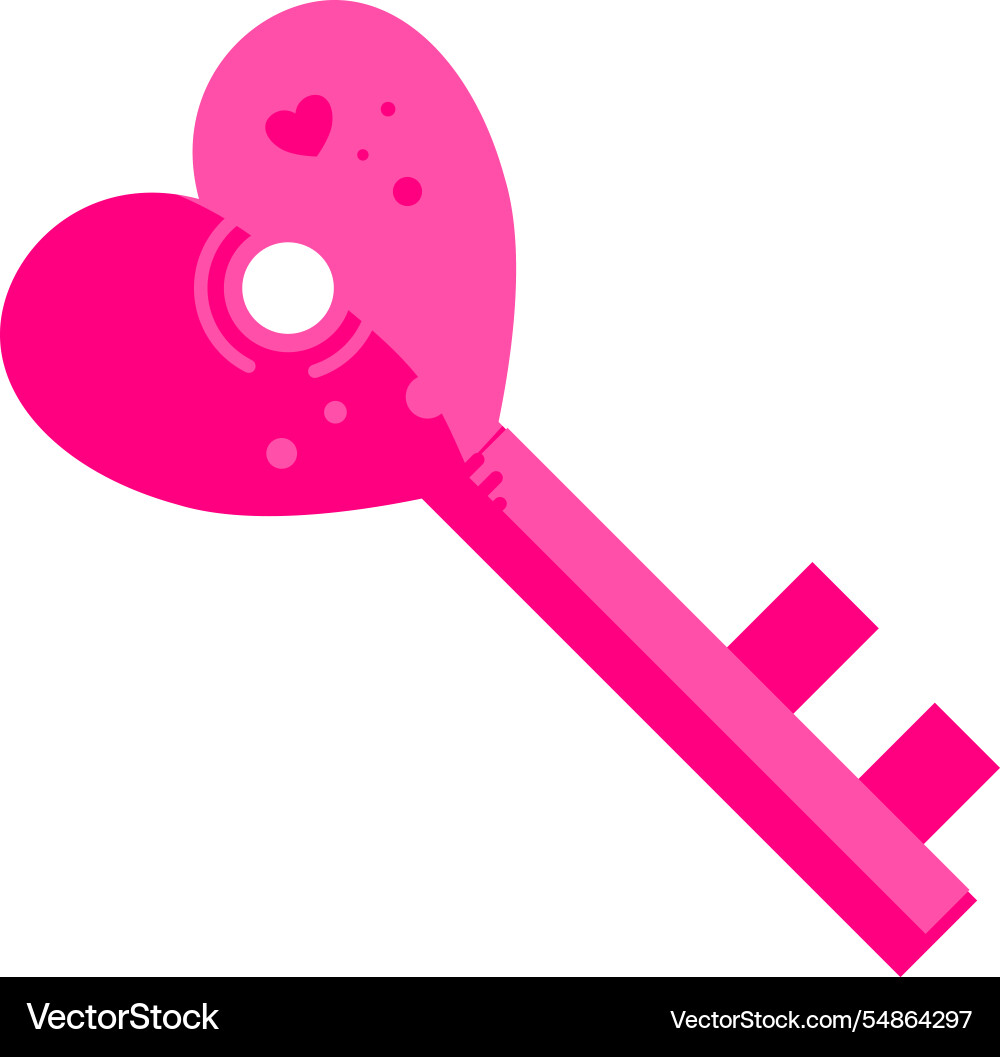 Valentines day key in the shape of a heart Vector Image