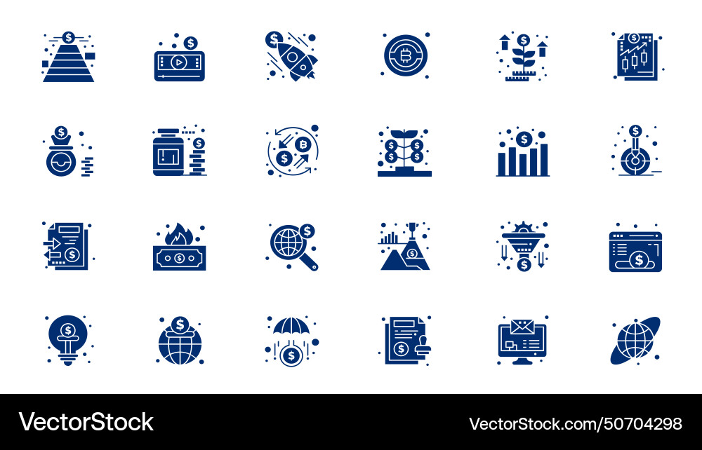 Crowd funding icons set Royalty Free Vector Image