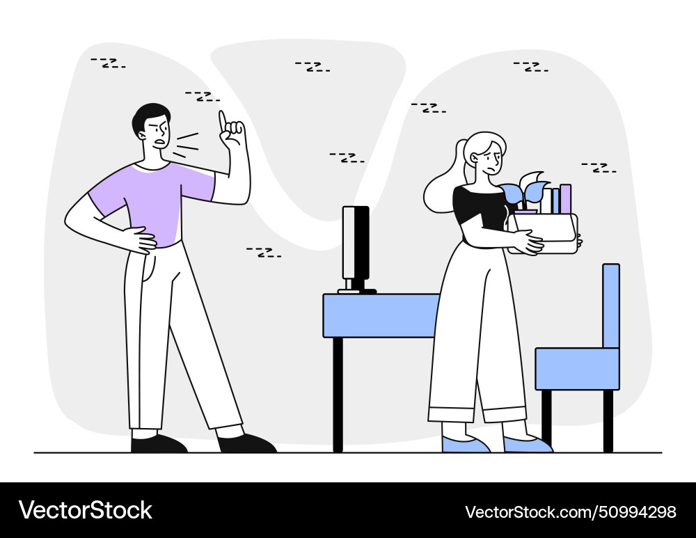 Fired worker simple Royalty Free Vector Image - VectorStock