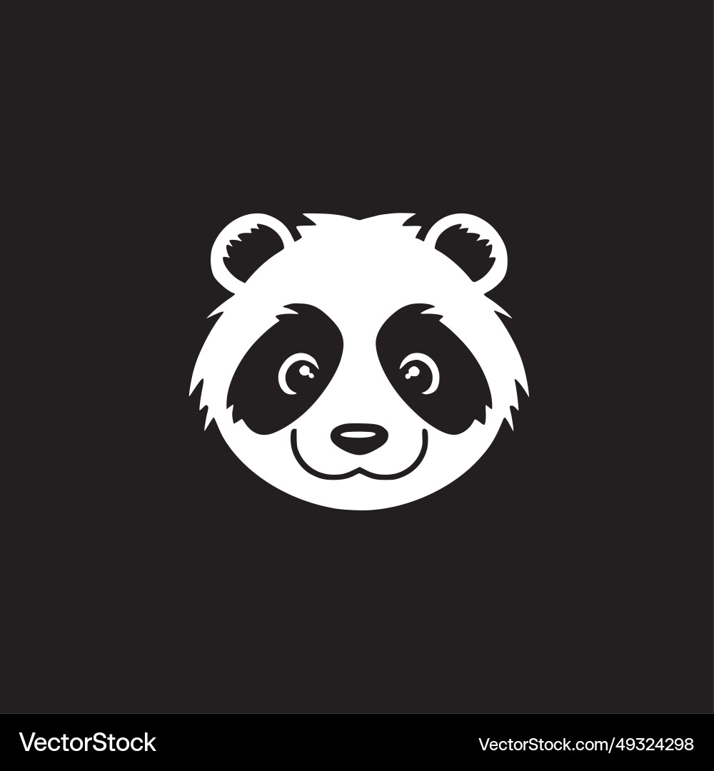 Minimalist Panda Logo Royalty Free Vector Image