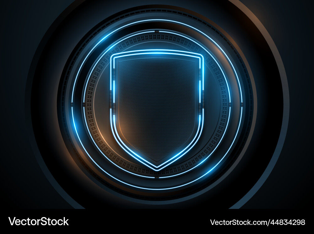 Neon Shield Background Royalty Free Vector Image