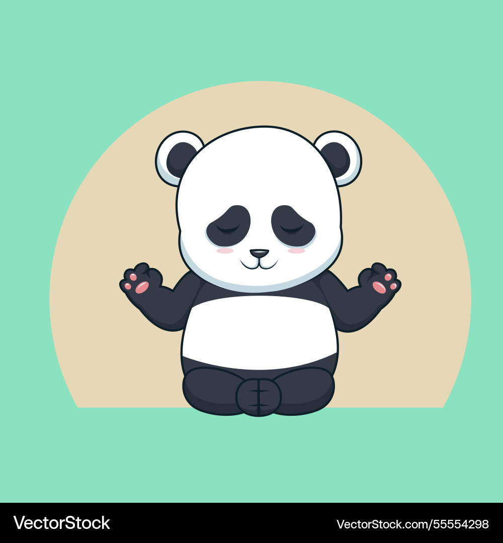 Panda meditation Royalty Free Vector Image - VectorStock