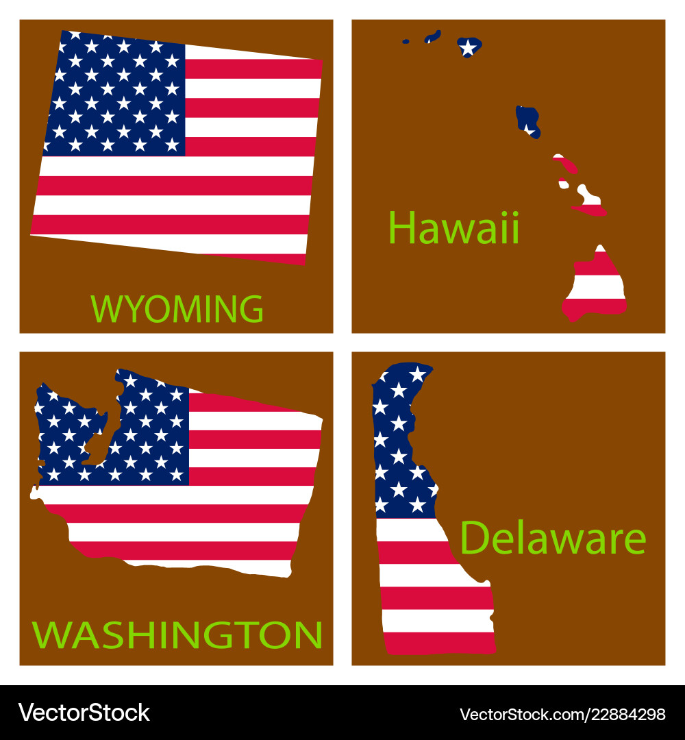 United States Map with State Names Royalty Free Vector Image