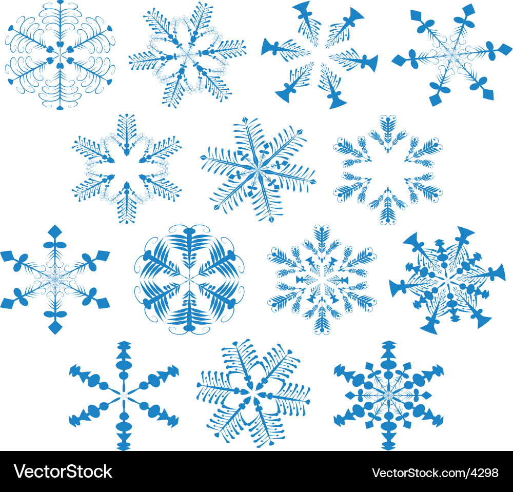 Winter Snowflake Collection Royalty Free Vector Image