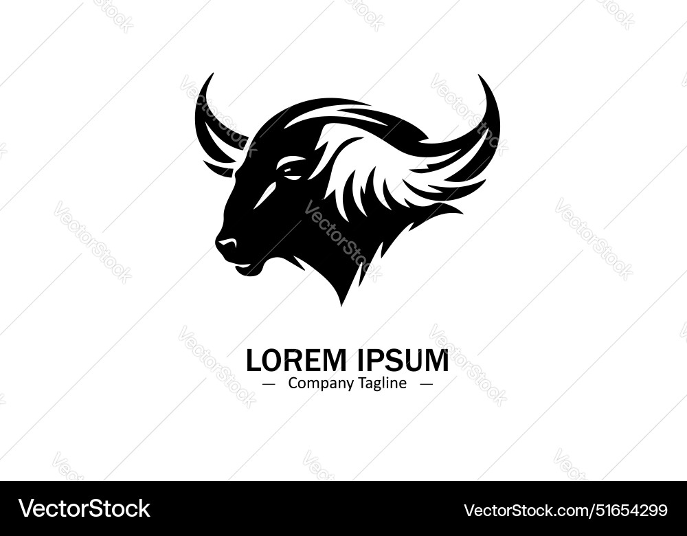Bull side view icon filled flat sign holiday Vector Image